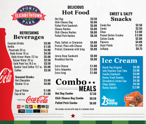 Concessions Menu| Elizabethtown Sports Park